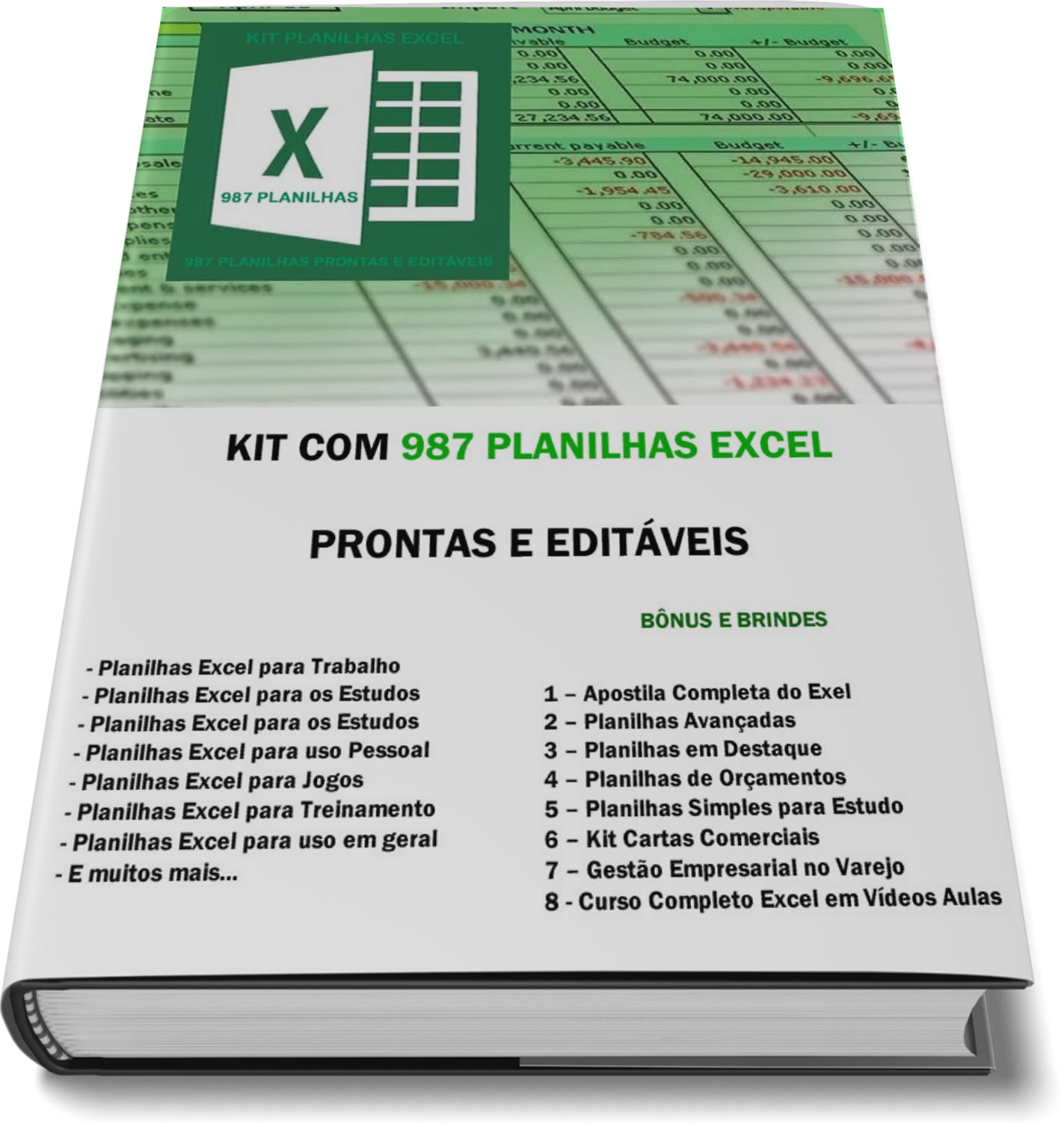 987 Planilhas Excel Prontas – Planilhas Excel com Direitos de Revenda